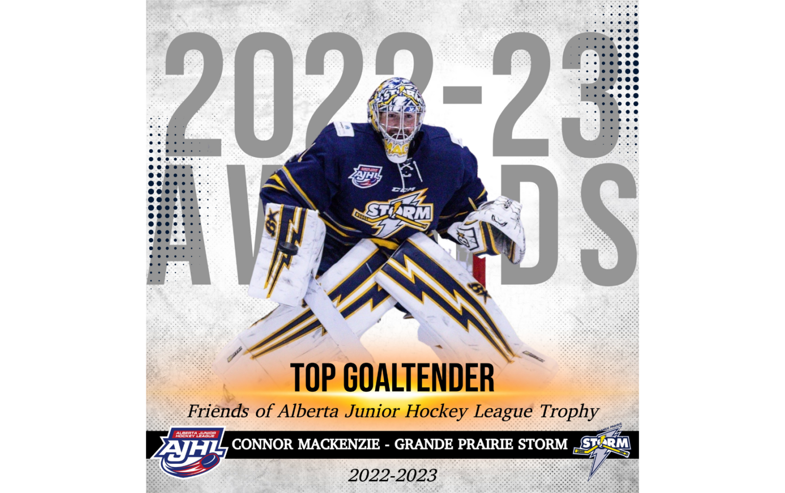 Connor Mackenzie Named Top Goaltender Of The Year In AJHL | Grande ...