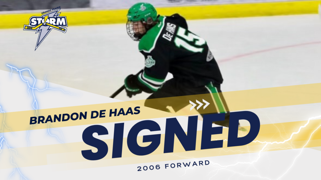 Storm Sign 2006 Forward Brandon De Haas | Grande Prairie Storm