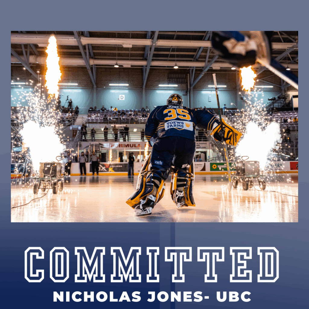 04 Goaltender Nicholas Jones to Attend UBC | Grande Prairie Storm